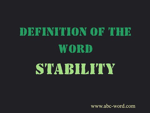Definition of the word "Stability"
