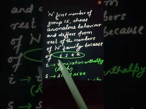 Anomalous behaviour of Nitrogen (Group 15) is due to i_s_e_a (trick) #Shorts |Tushar Sir's Chemistry