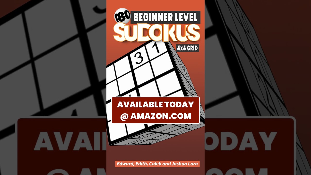 180 Beginner Level Sudokus: 4x4 Grids Ideal for Kids and Adults