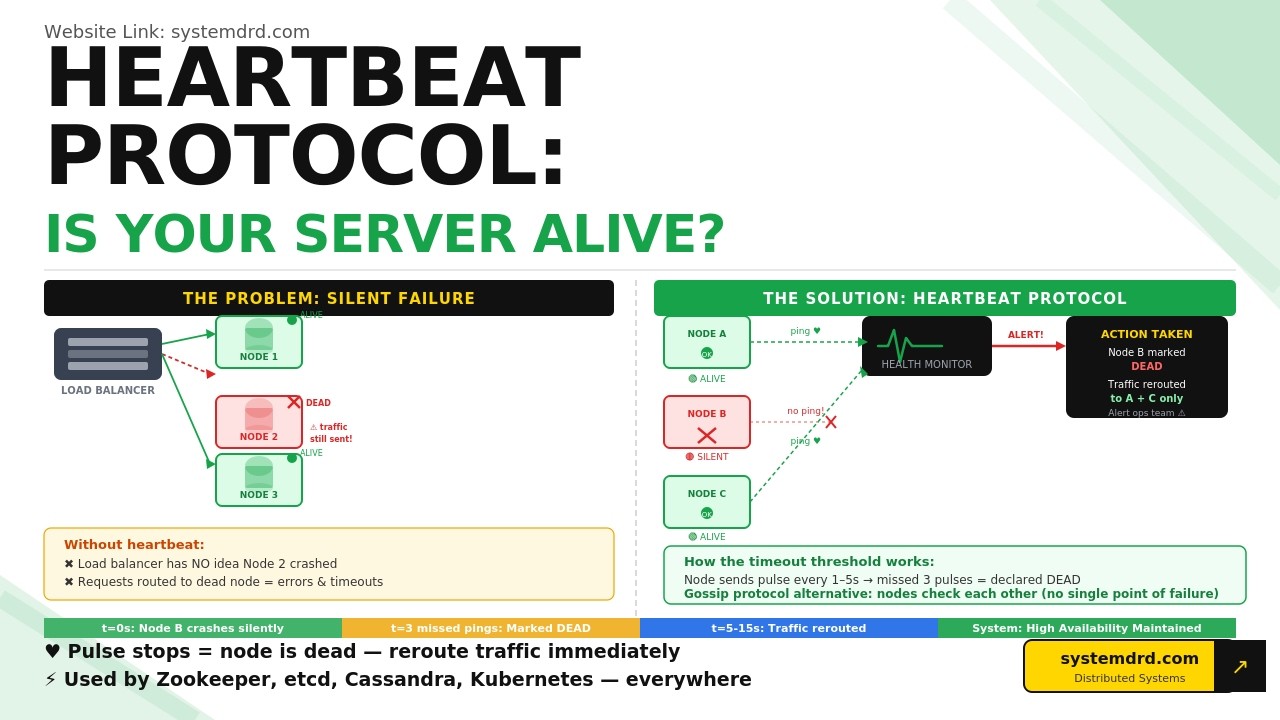 Heartbeat Protocol Explained: How Distributed Systems Detect Dead Servers