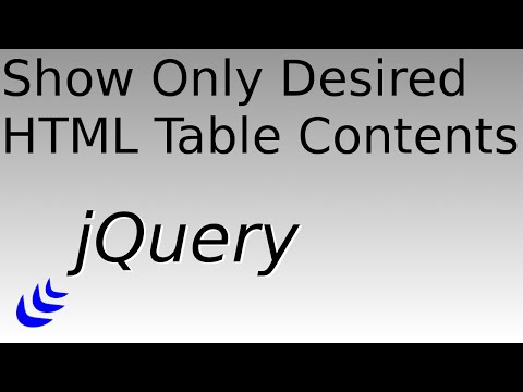 Filter Rows in an HTML Table with JQuery