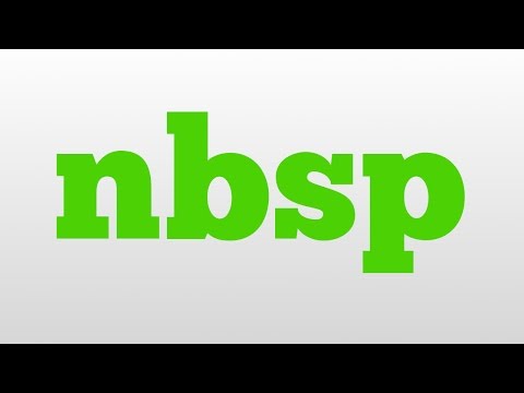 nbsp meaning and pronunciation