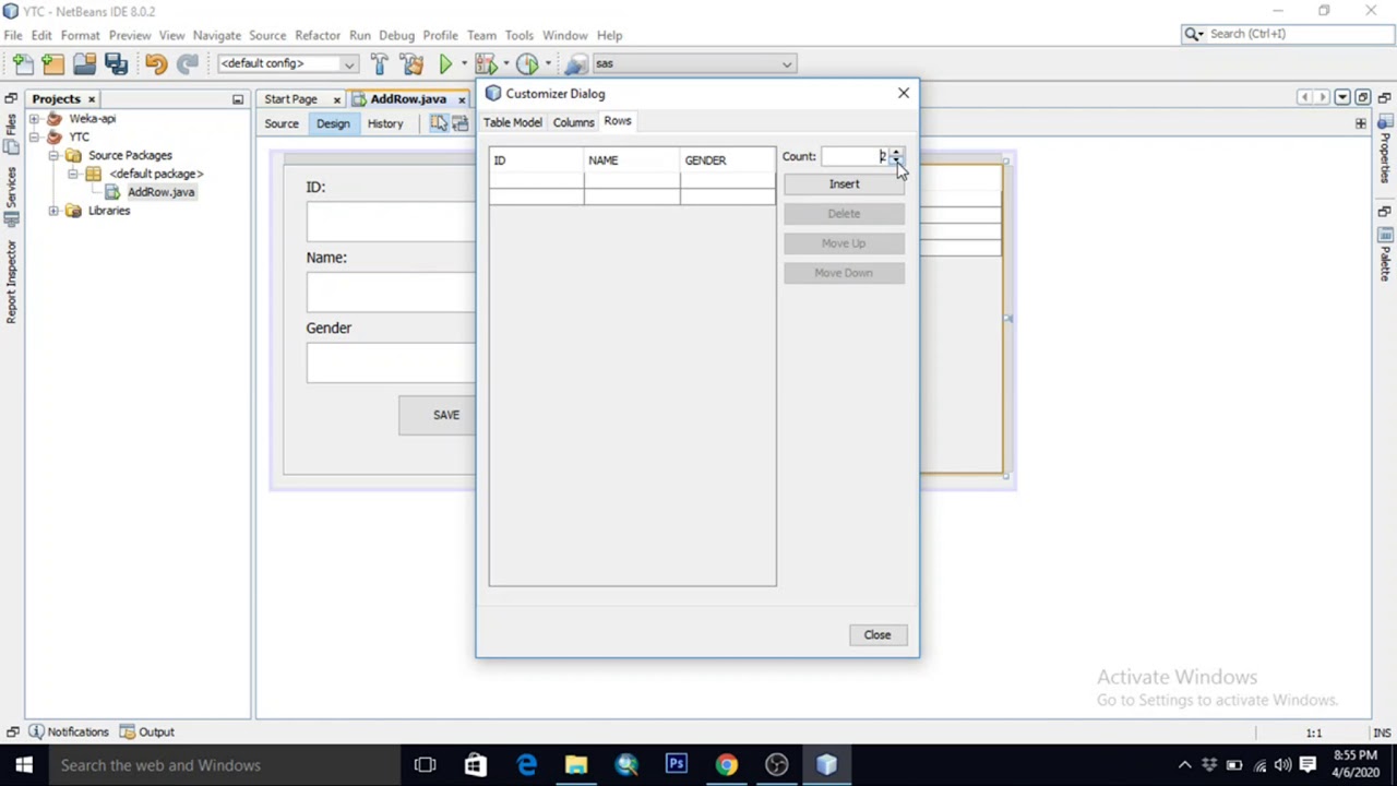 How To Add A Row To JTable From JTextfields in Java NetBeans: Java Tutorial with source code