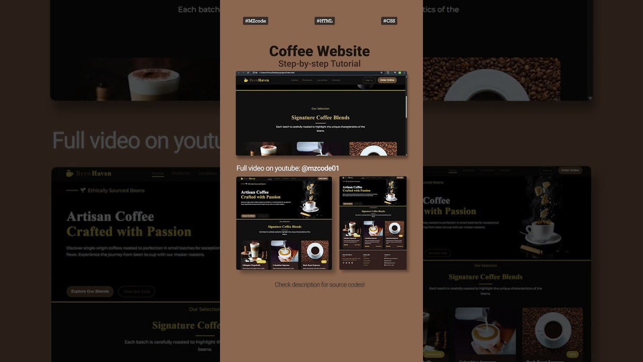Build a Coffee Shop Website i(HTML, CSS & JS Tutorial!)  #websitedesign #javascriptprojects #css