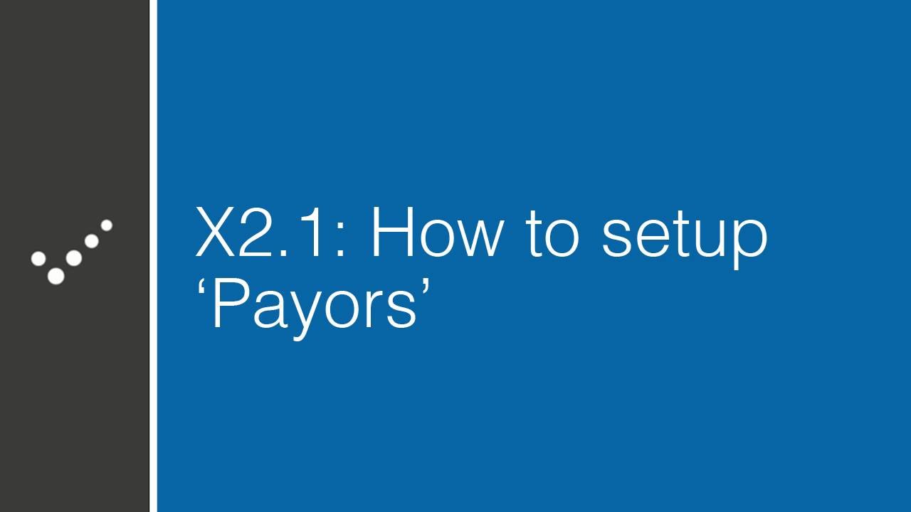 How to setup 'Payors' (US)