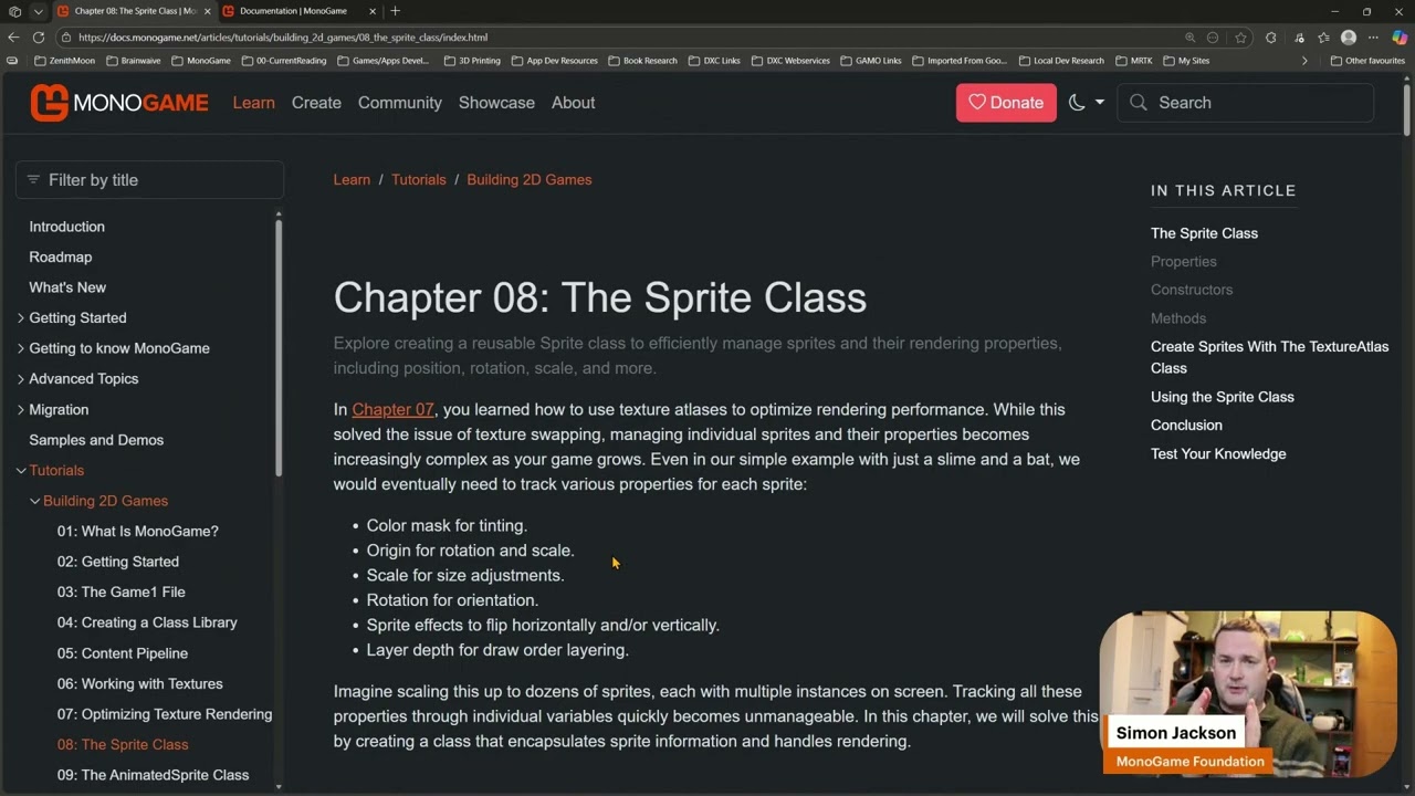 MonoGame University: 2D Tutorial; The Importance of the Sprite Class.