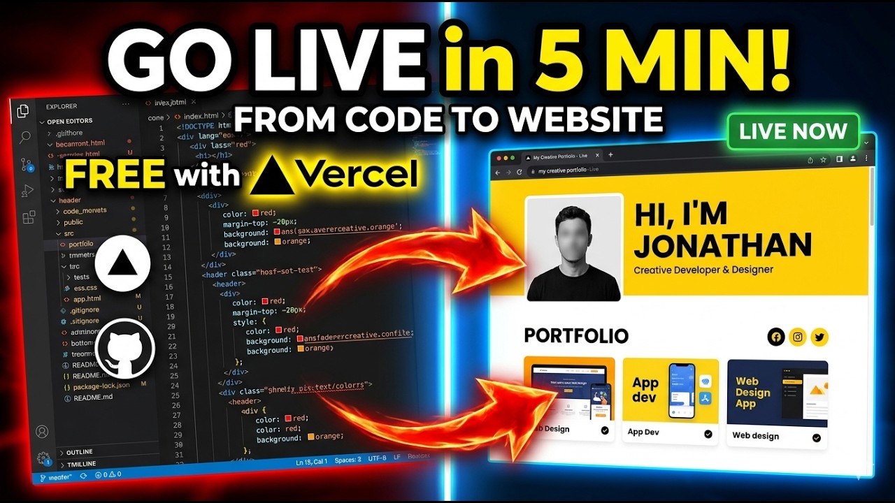 How to Deploy HTML CSS Portfolio Website Using GitHub & Vercel (Step-by-Step)