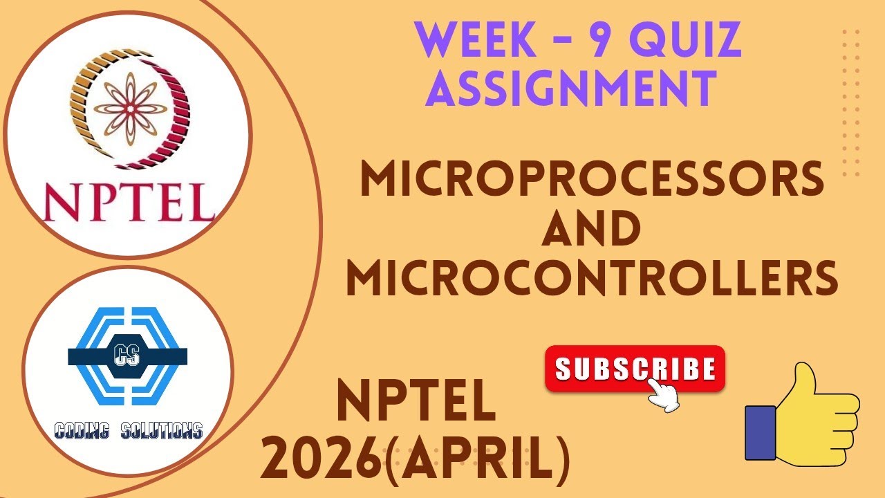 Microprocessors And Microcontrollers Week 9 Quiz Answer Solution | NPTEL 2026(April)