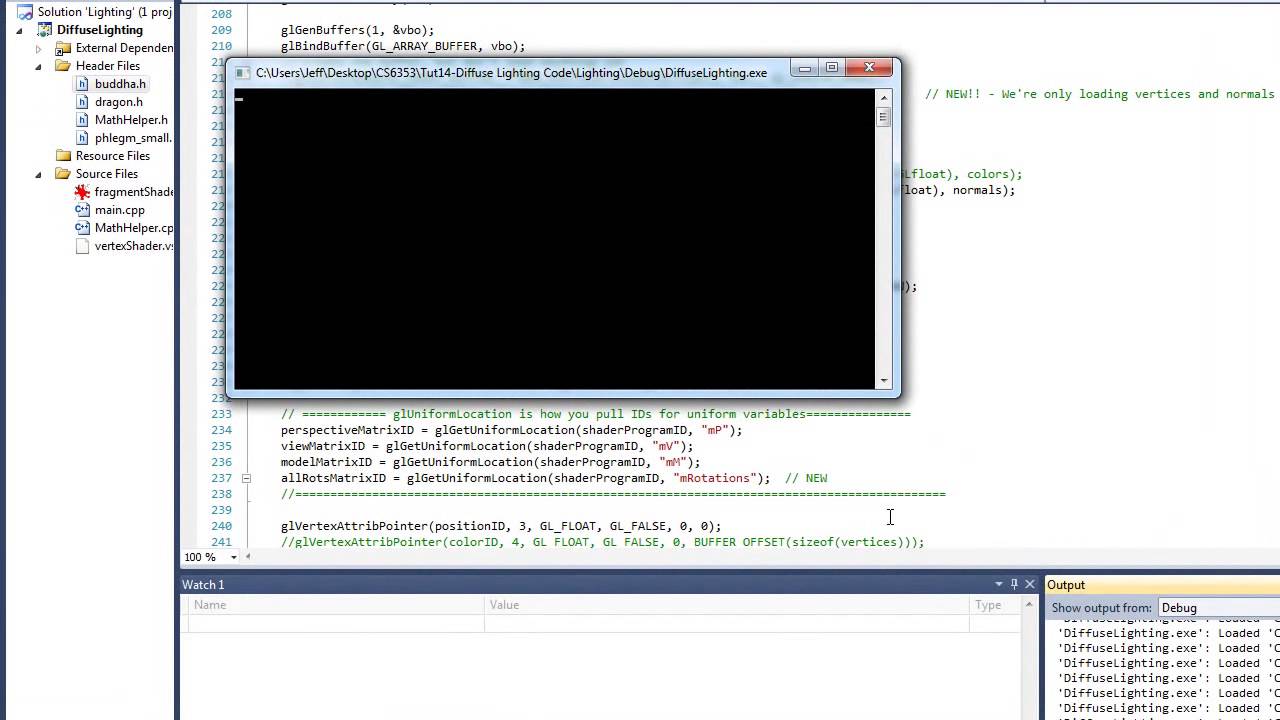 Tutorial 14 - Diffuse Lighting in OpenGL (code)
