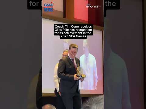 Gilas Pilipinas receives a recognition award for its gold medal achievement in 2023 SEA Games