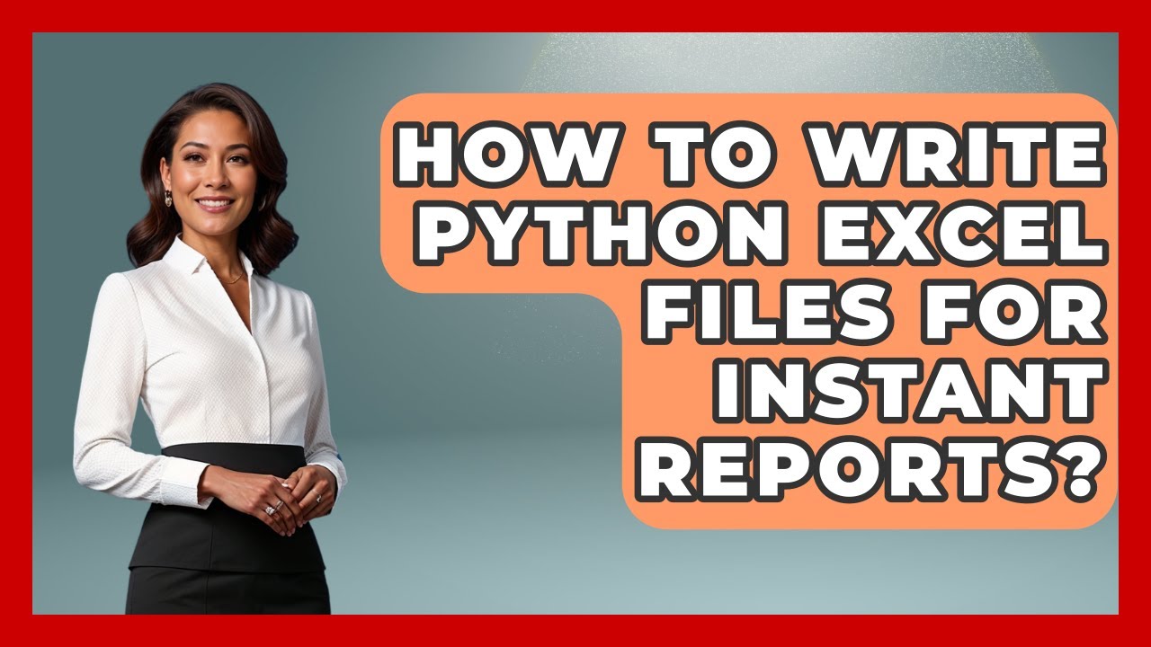 How To Write Python Excel Files For Instant Reports? - Python Code School