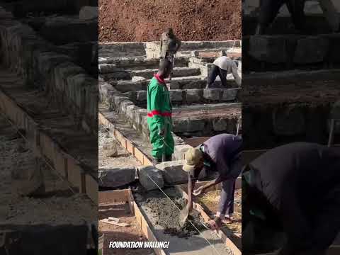 Foundation wall building and Ground leveling.