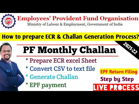 ECR Challan Generation|| Prepare ECR challan process||EPF Challan|| How to file ECR|| pf ecr challan