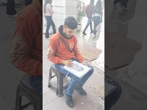 Live sketch ???? ???? Rajiv chowk Delhi metro station #drawing #sketch #charcoalpencial