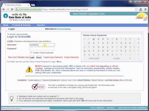 How to login into State bank of India SBI online account www.onlinesbi.com