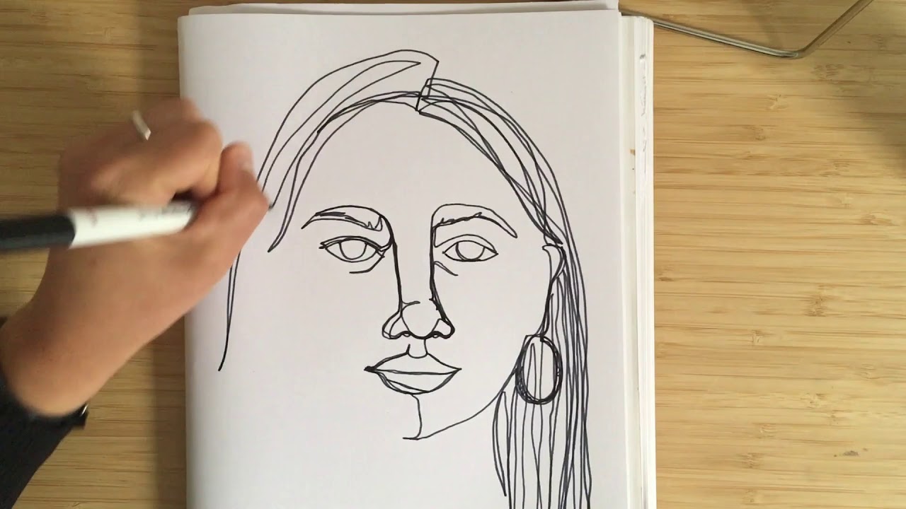 Year 7 + 8 Lesson 3 - Continuous line self-portrait