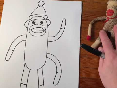 Sock Monkey drawing