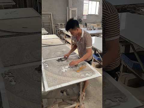 P1 A tile maker craftsman meticulously crafts ceramic tiles, blending artistic flair with ceramic...