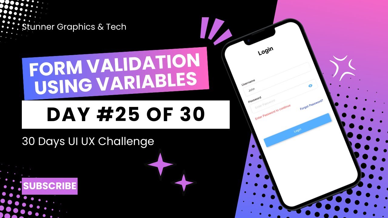 Form Validation Using Variables Figma | UI UX Design Figma | Top Animations Day 25