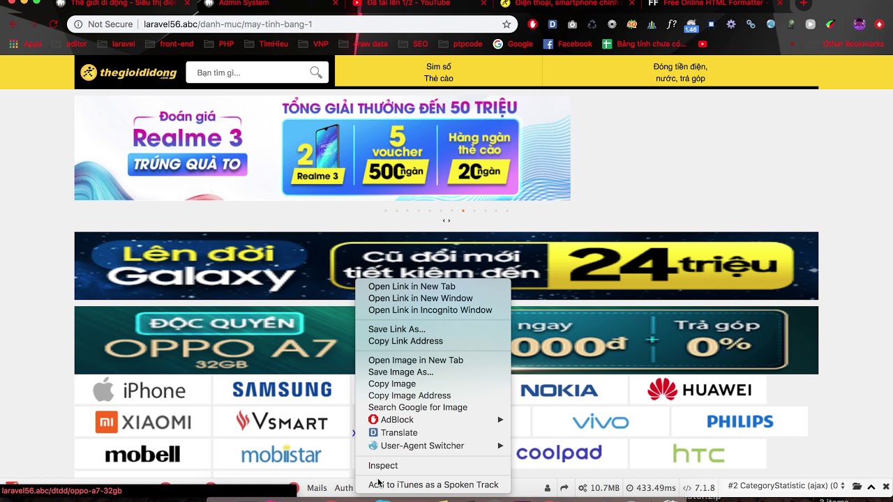 Bài 21 - Danh mục và chi tiết sản phẩm - Website bán hàng laravel - 123code.net