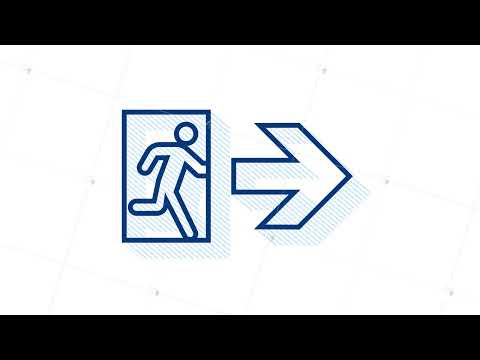 Emergency exit sign. Protection symbol. Fire icon. Motion graphics.