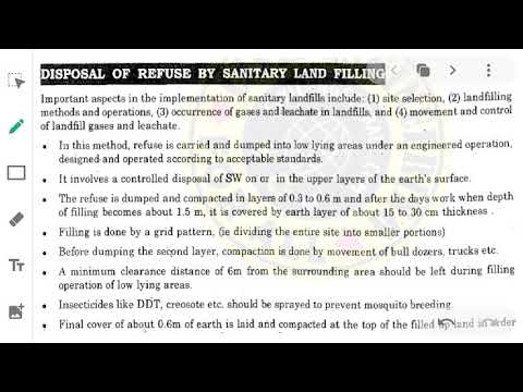 Disposal of sanitary landfilling method.