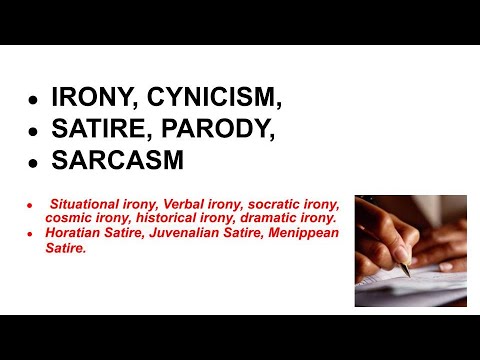 What is Irony? What is Satire? What is Parody? What is Sarcasm? What is Cynicism?