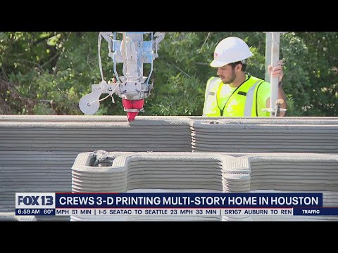 Crews 3-D printing multi-story home in Houston | FOX 13 Seattle