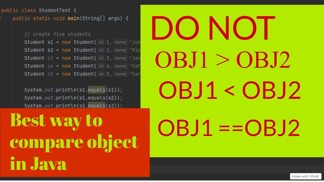 How to Compare Objects in Java (NEVER USE ==) | Master Java