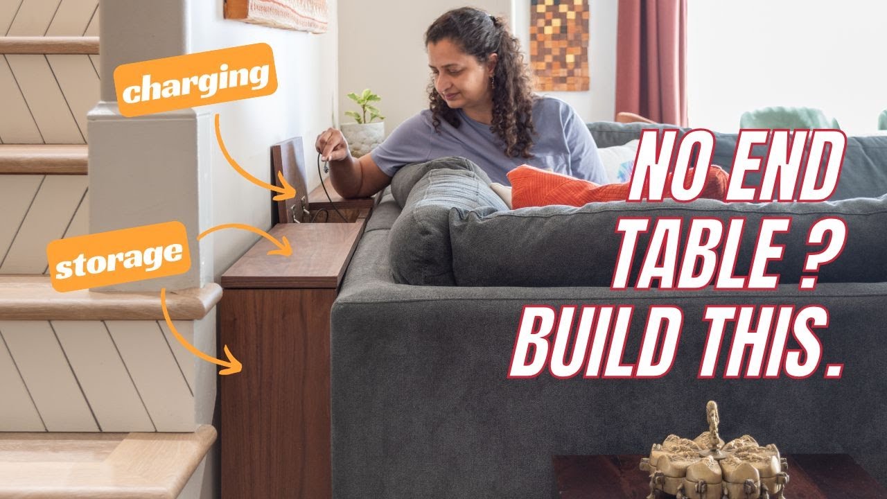 DIY Sofa Table with Hidden Charging & Storage | Perfect for Sectionals!