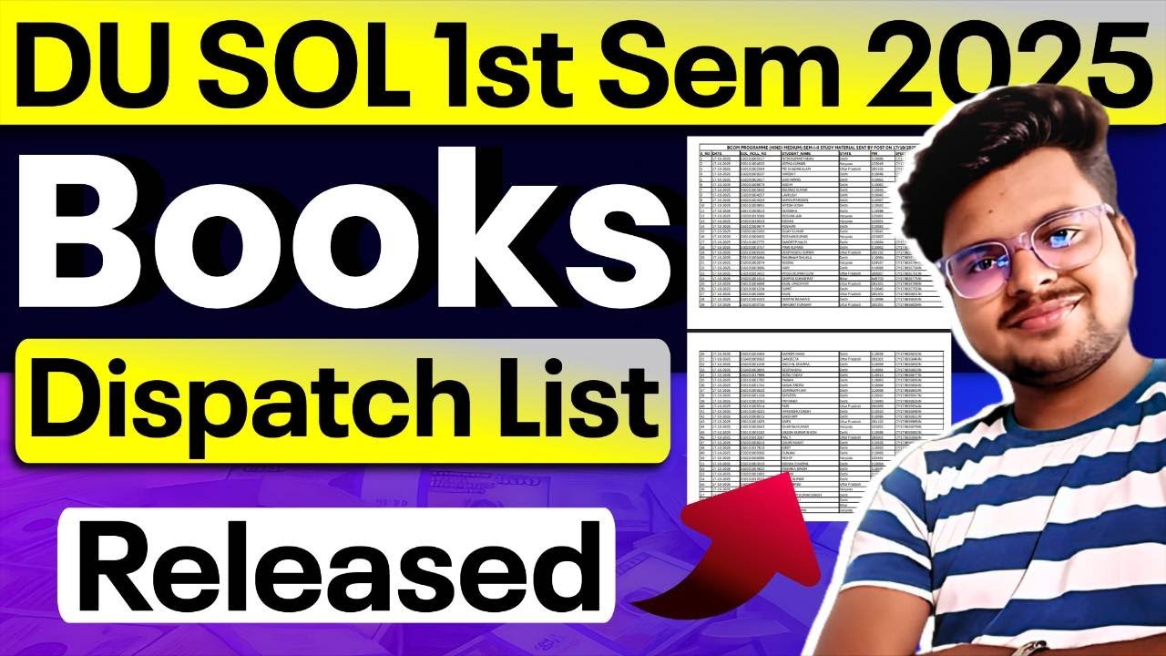 🚨 DU SOL 1st Semester 2025: Study Material Dispatch List Released | Check Your Books Status Now!