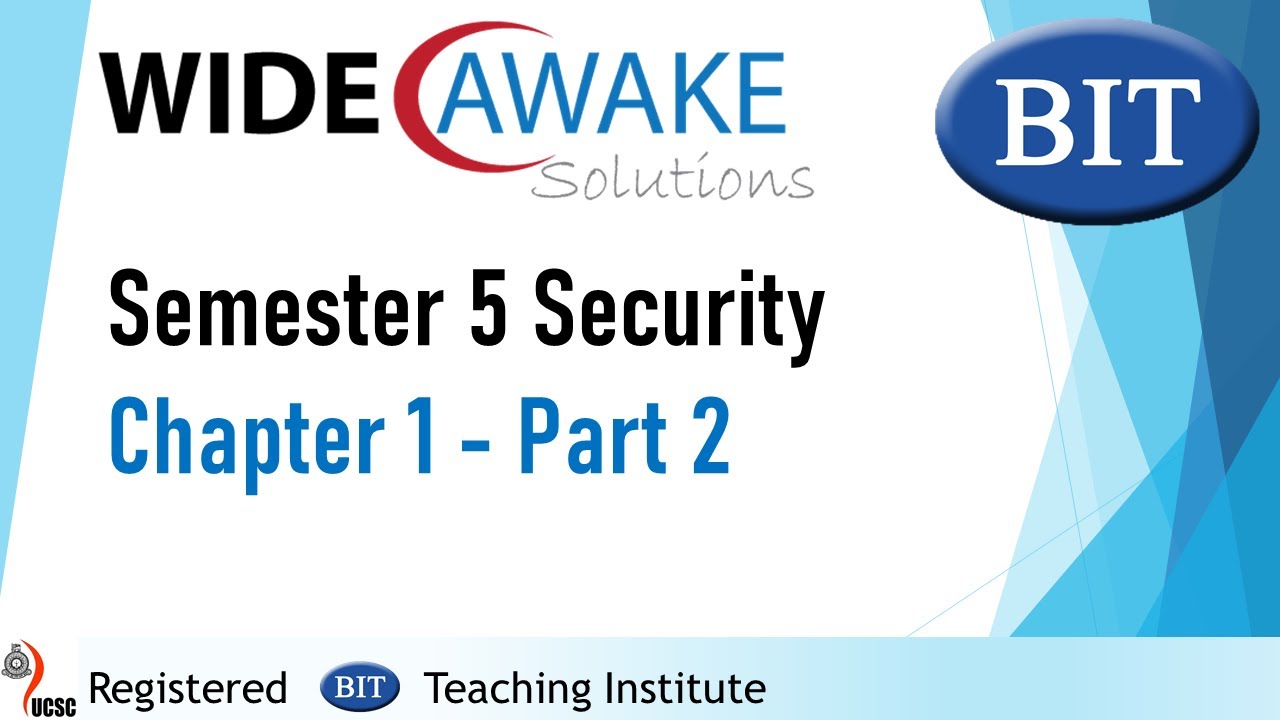 BIT SEM5 - Information Systems Security - Chapter 1 Part 2