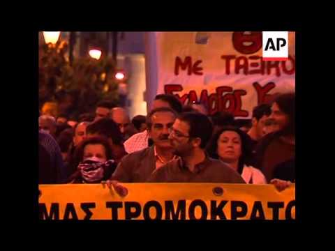 Demonstrators clash with riot police