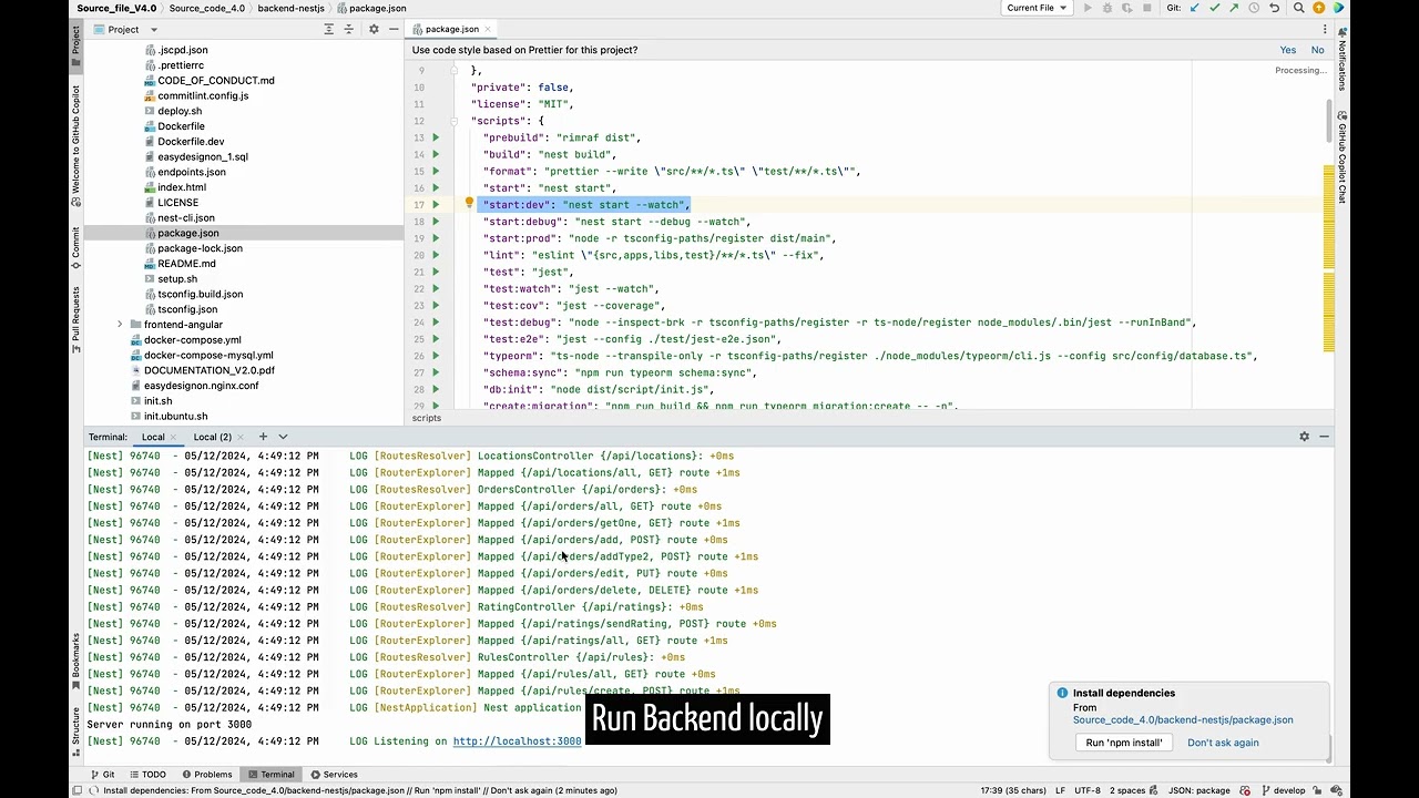 Install and run nodeJS - Angular application locally