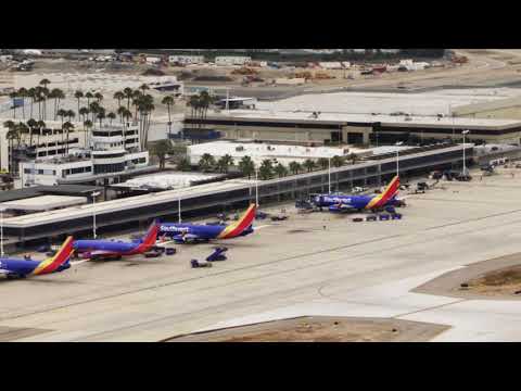 Flight Around Long Beach Airport (LGB) Terminal View