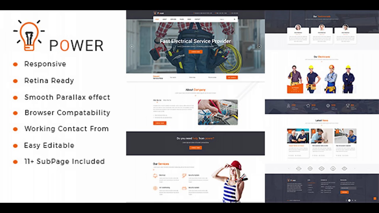 Power : Electrician & Repairing HTML Template | Themeforest Website Templates and Themes