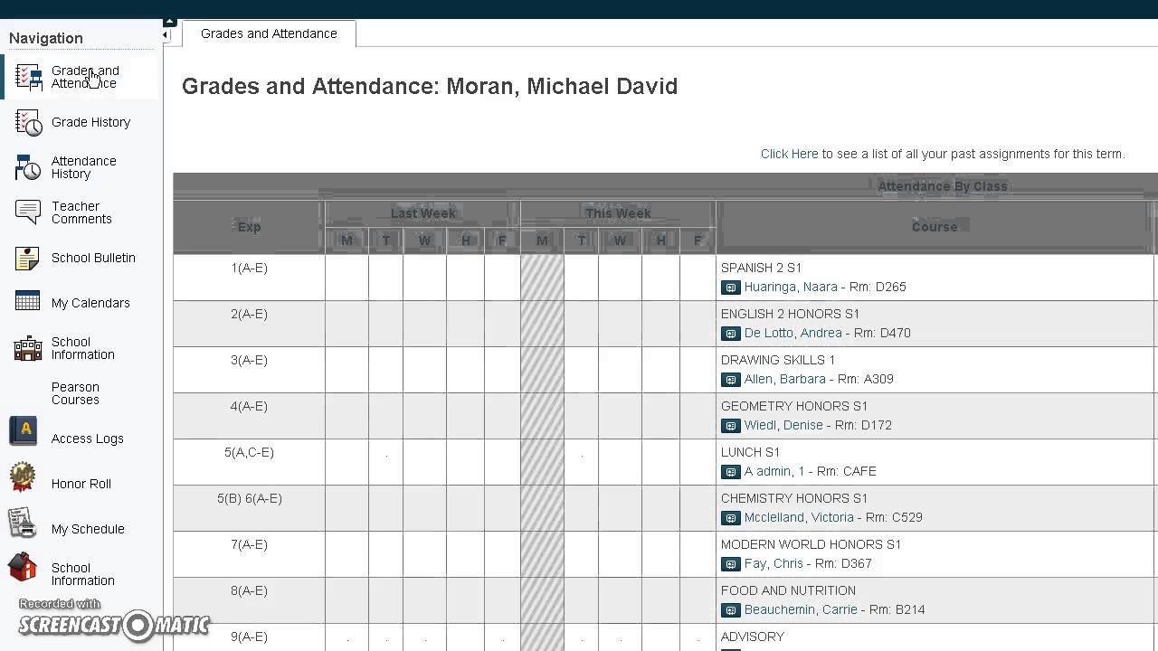 Student Gradebook login