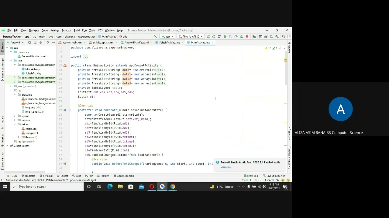 Android project | Expense tracker | 18286