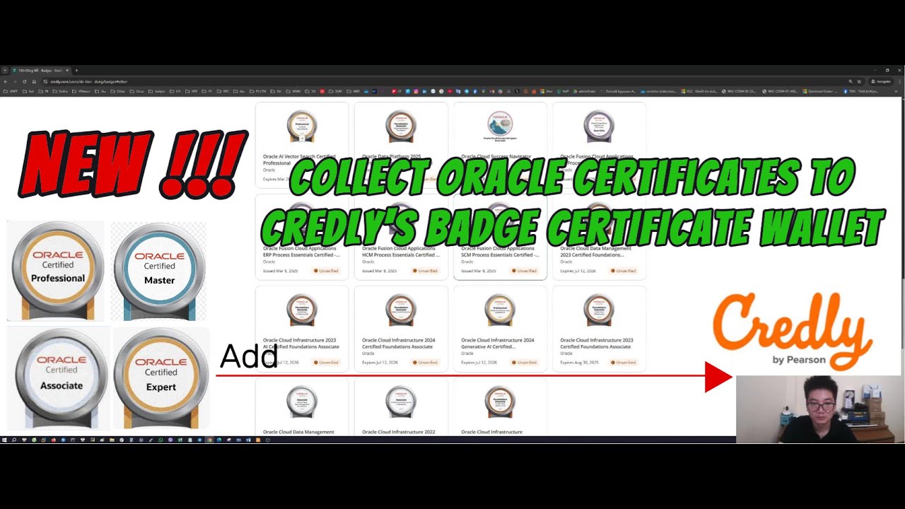 NEW !! Add all Oracle Certificates to Credly Wallet 2025