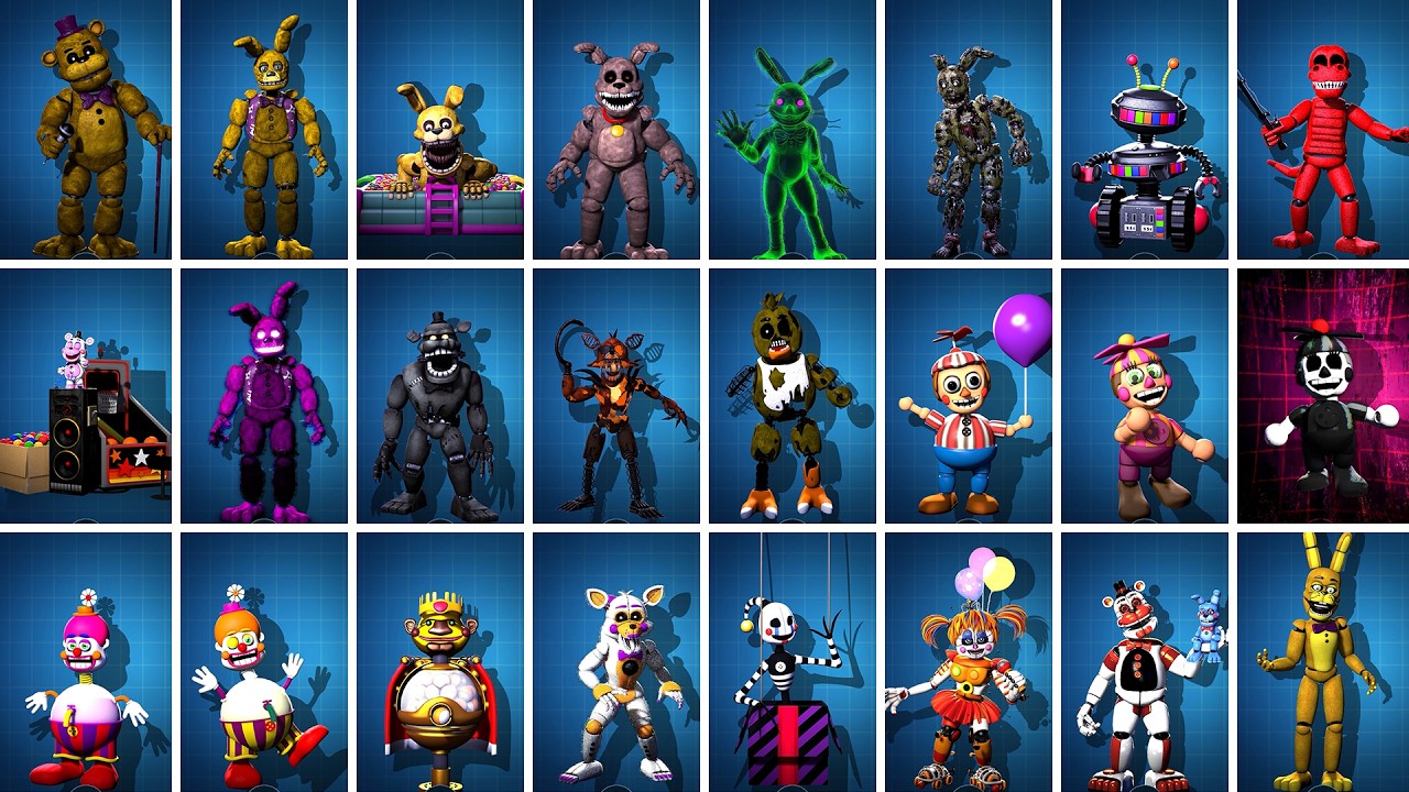 FNAF Extra Animatronics Jumpscare & Workshop Animations