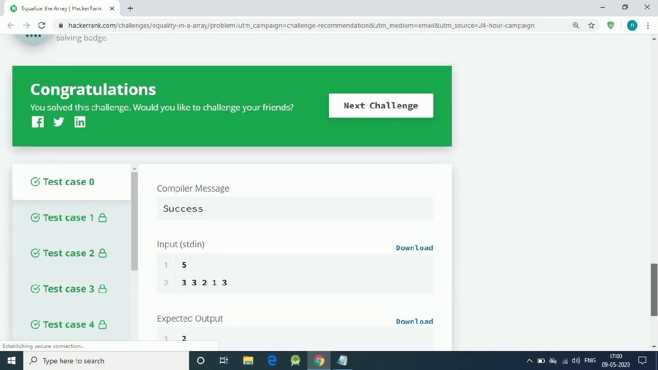 Equalize the array Hackerrank solution  || github code link