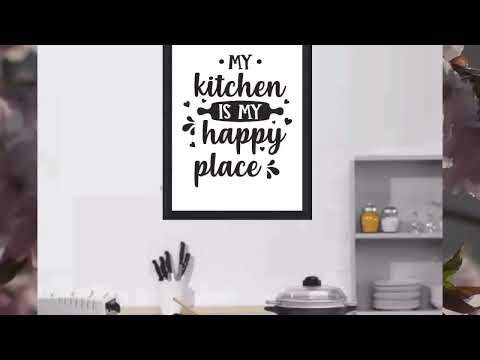 KP-91 Wall Art Posters kitchen Funny Quotes "My Kitchen is My Happy place"