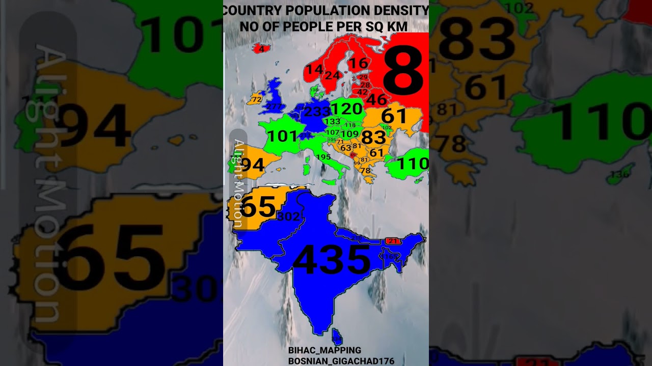 Countries population density (people per sq km)