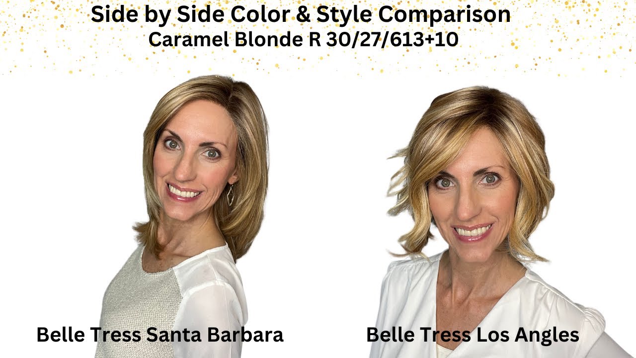 New Belle Tress Color Carmel Blonde R on 2 Styles Side by Side!