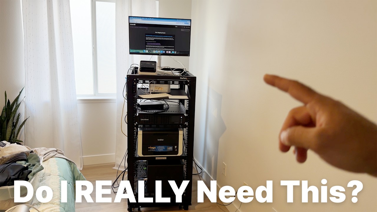 StarTech 4Post 25U Mobile Open Frame Server Rack Setup