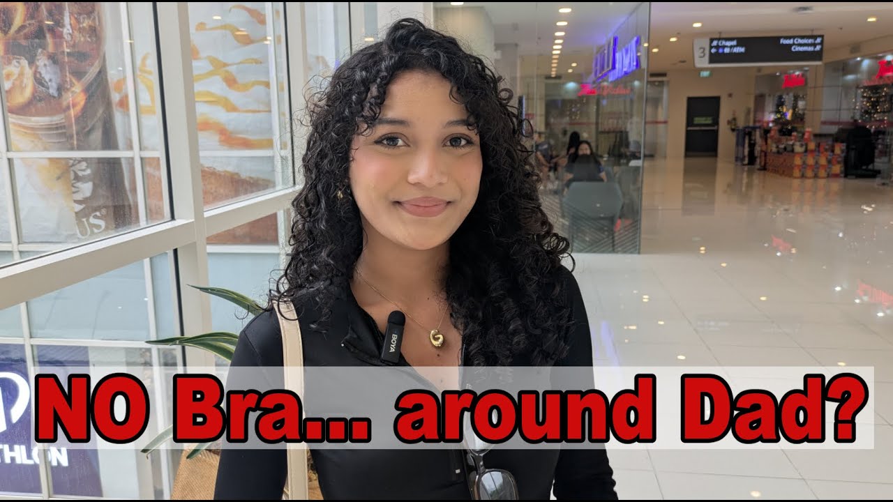 No Bra at Home… Even Around Dad?