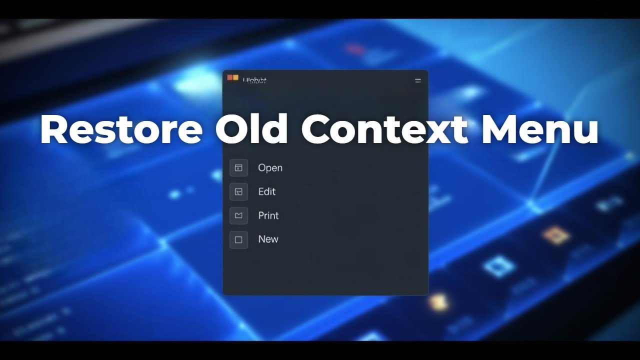 Restore old Right Click Context Menu in Windows 11 [GUIDE]