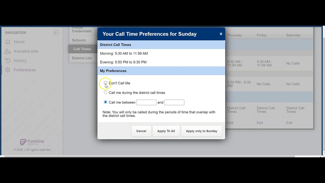 Setting Preferences in Frontline (Substitutes)