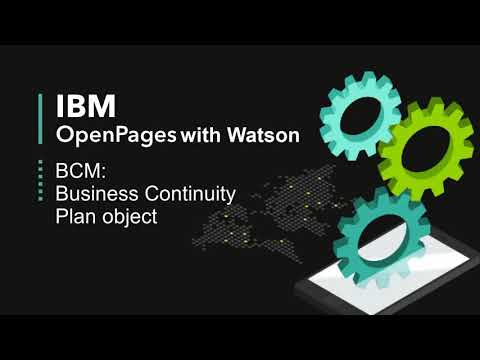 Business Continuity Management Business Continuity Plan object