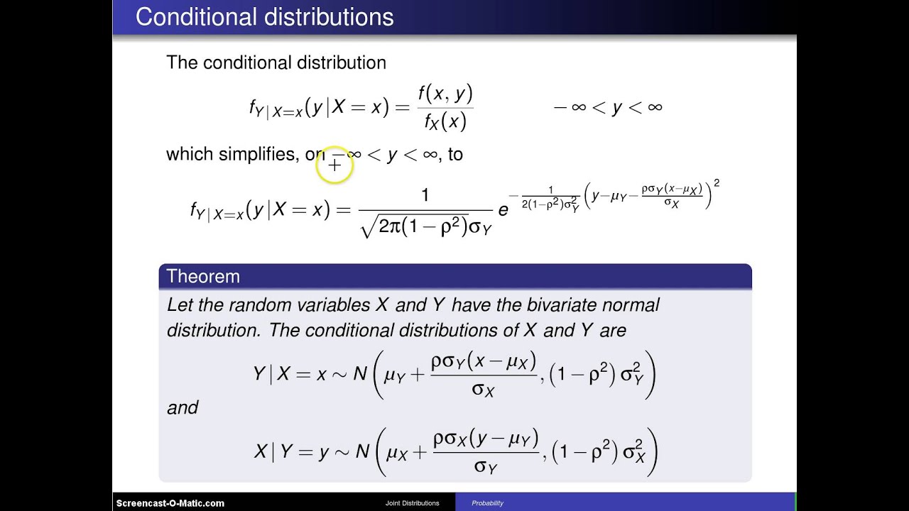 Bivariate normal distribution conditional distributions